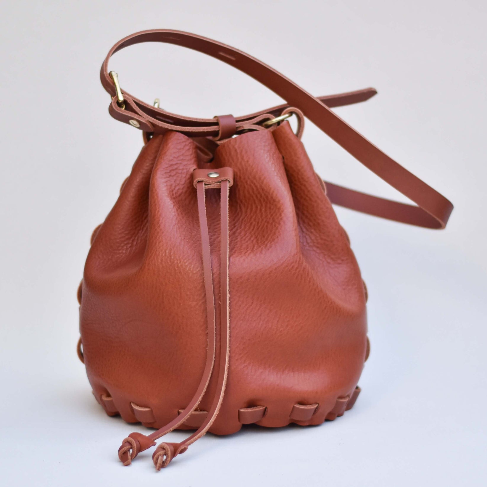 Leather Bucket Bag Kit in Italian Leather, No Stitching, Stitchless ...